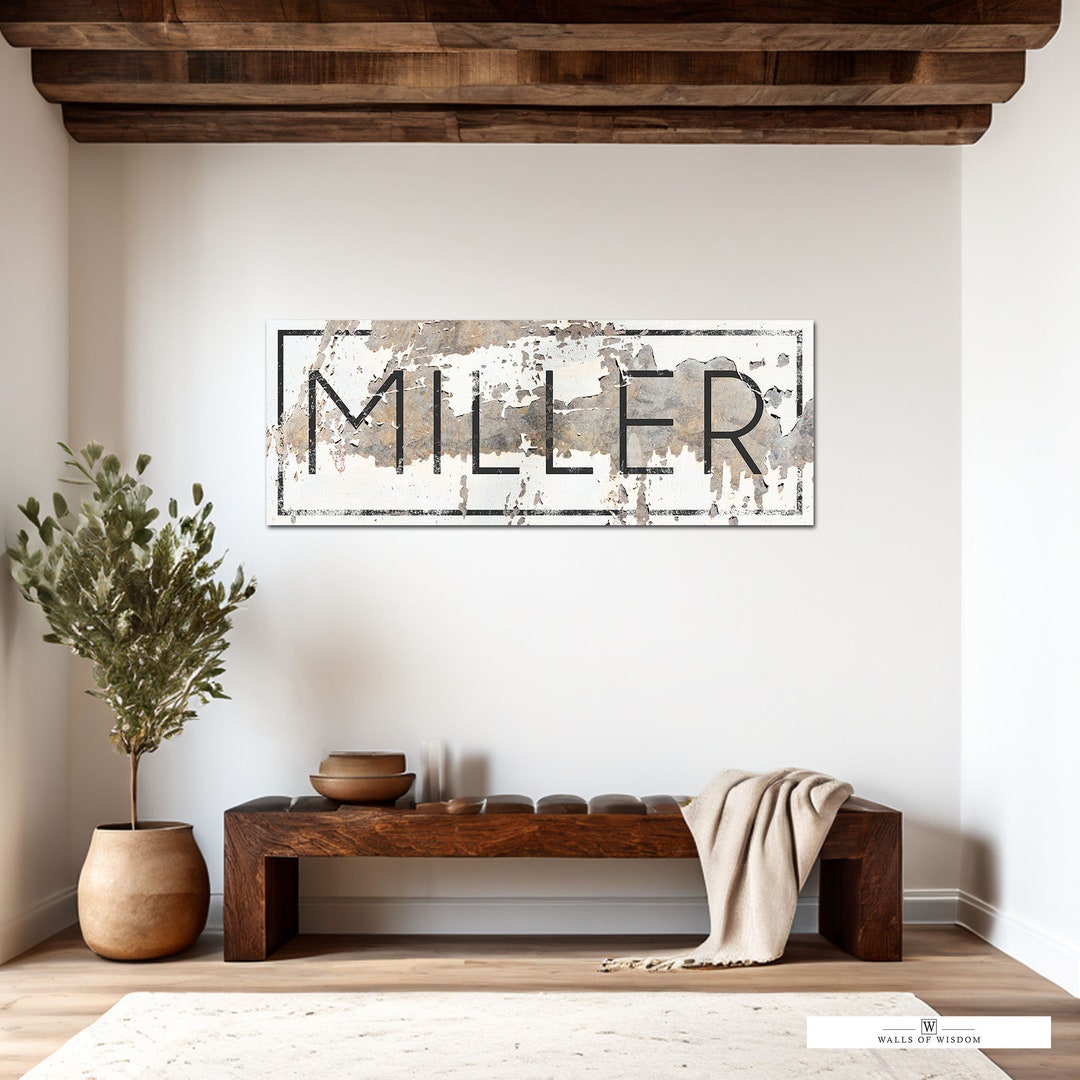 Rustic Established Signs Family Name Gift for Her Modern Farmhouse Est ...