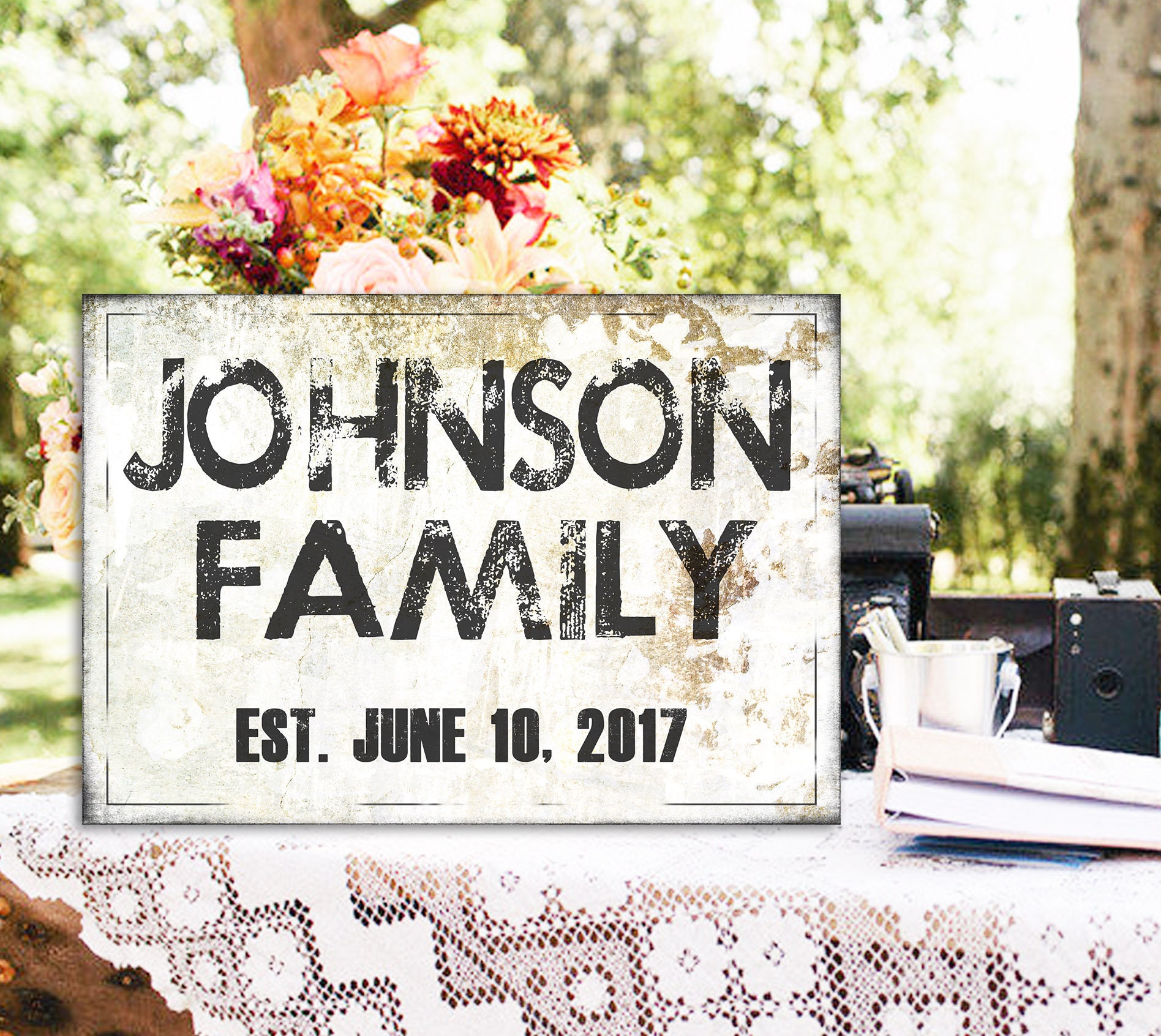 Large Name Sign Gift for Her Family Name Est Sign Last Name | Etsy