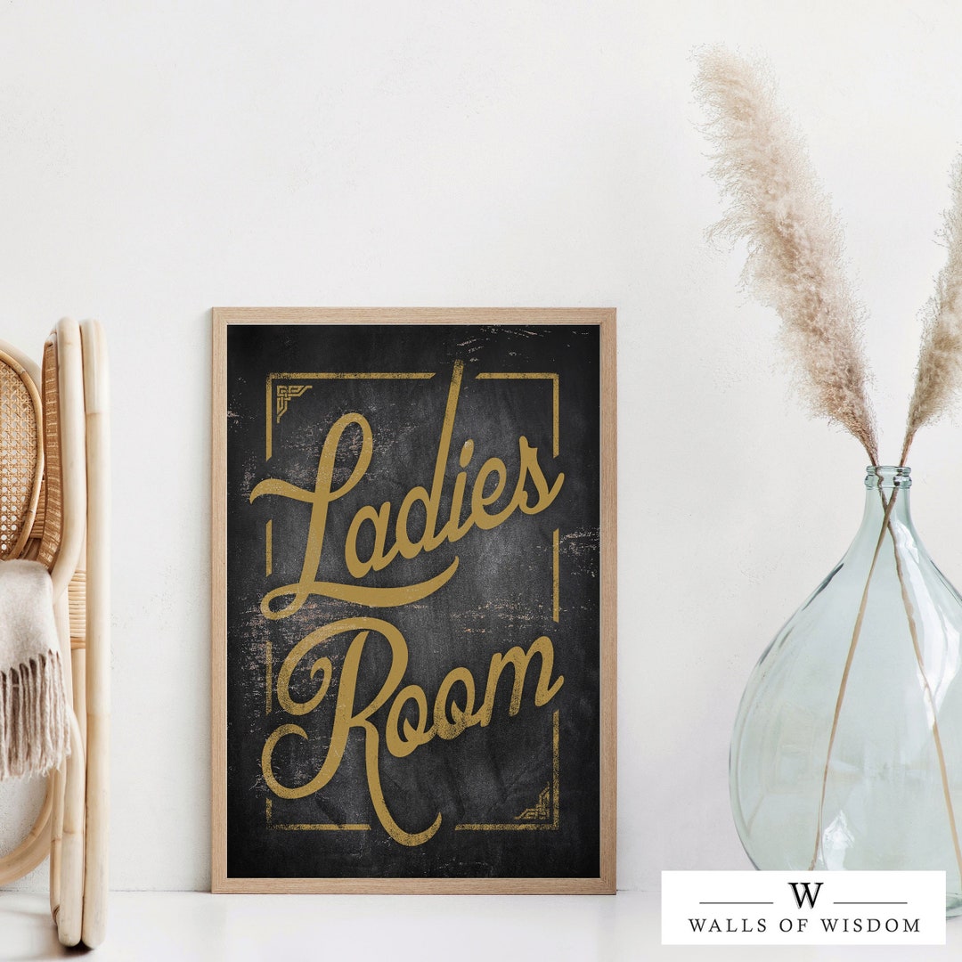 Ladies Room Bathroom Sign Printable Wall Art Powder Room Sign Boho ...