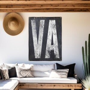 Virginia 'VA' Western Patio Sign in Vinyl: Rustic Boho Farmhouse Charm ...