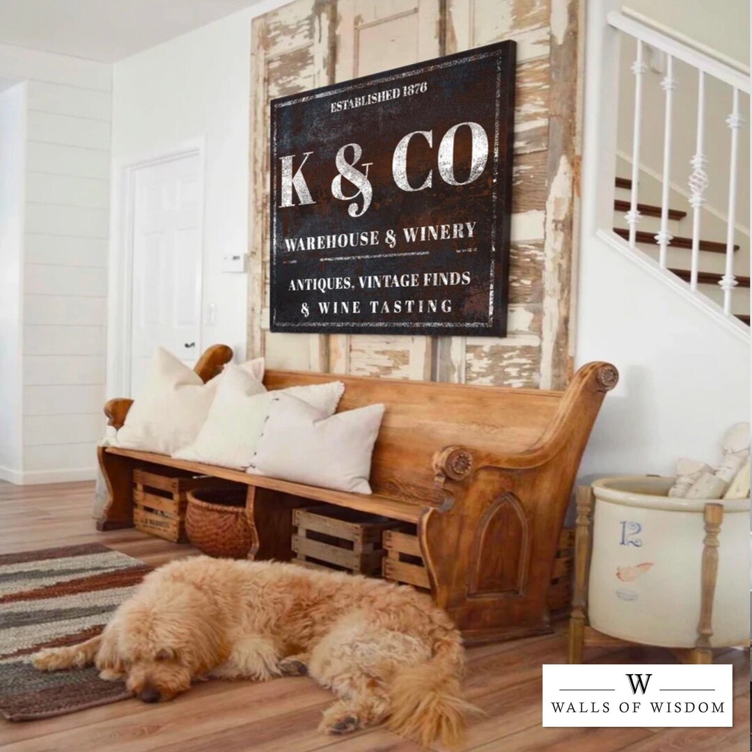 Large Family Name Sign Personalized Family Sign Canvas Wall Art Bar ...