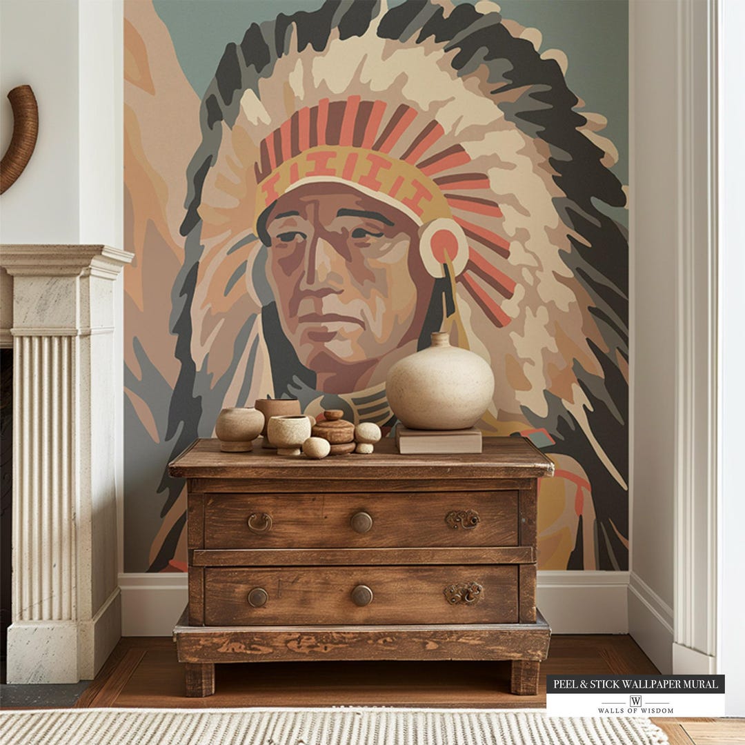 Southwestern Wall Art - Western Decor Indian Painting Mural Art Native ...