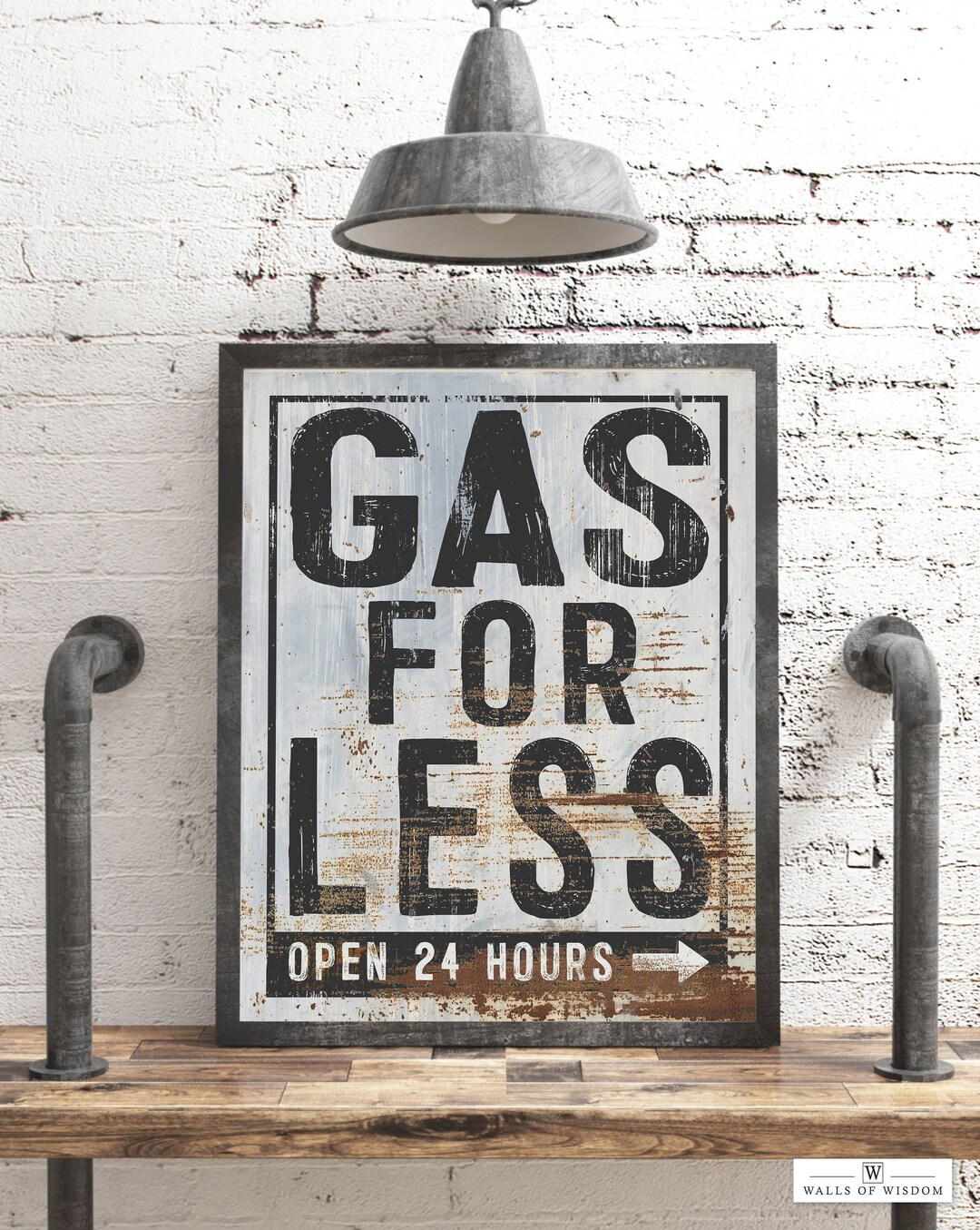 Vintage Inspired Gas Station Bar Sign Poster Print: Retro Wall - Etsy