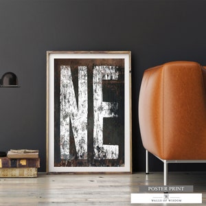 Nebraska Typography Print Art; Letter Decor Poster Print, Western Wall ...