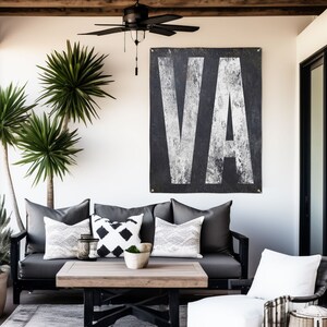 Virginia 'VA' Western Patio Sign in Vinyl: Rustic Boho Farmhouse Charm ...