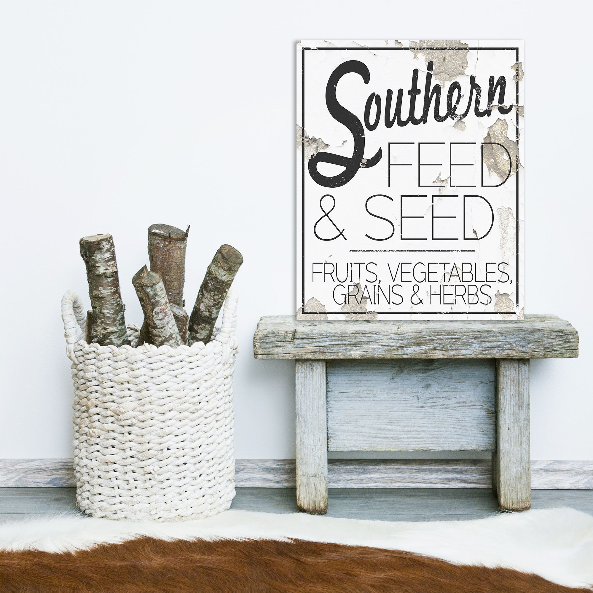 FARMHOUSE Sign Feed and Seed Large Farmhouse Kitchen Signs | Etsy