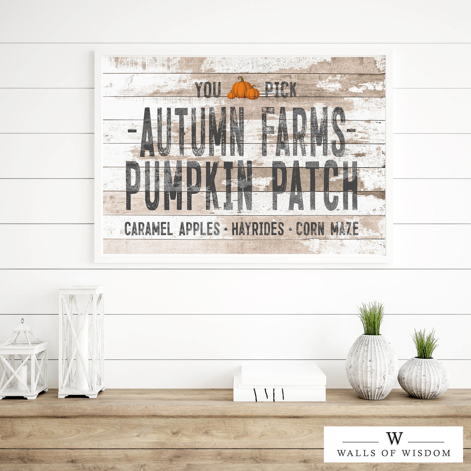 Autumn Farms Printable Pumpkin Patch Farmhouse Sign Fall Decor Vintage ...