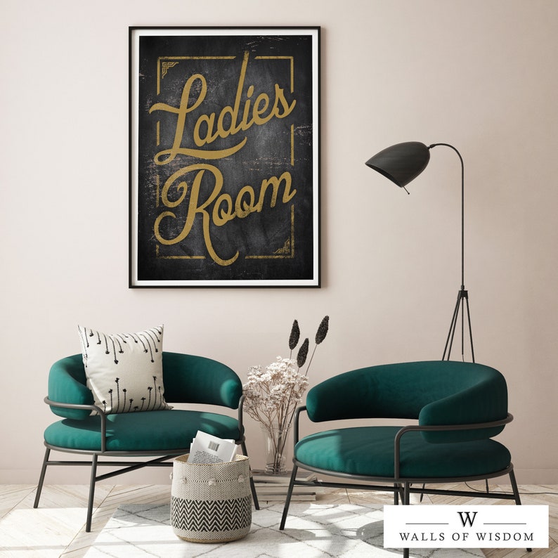 Ladies Room Bathroom Sign Printable Wall Art Powder Room Sign - Etsy