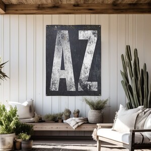 Arizona Western Boho Porch Sign, Outdoor Garden Tapestry Vinyl Sign ...