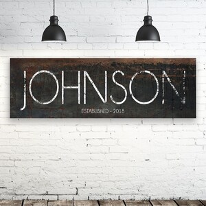 Family Name Sign Gift for Her Last Name Est Signs Modern Farmhouse Est ...