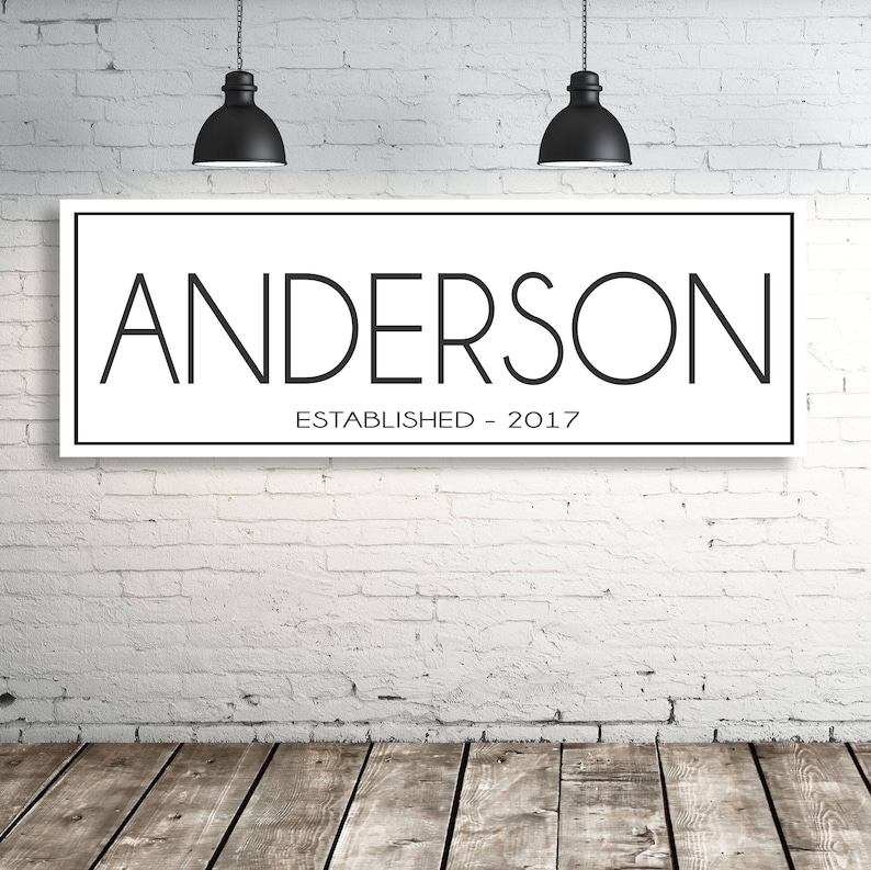 Rustic Established Signs Family Name Gift for Her Modern - Etsy