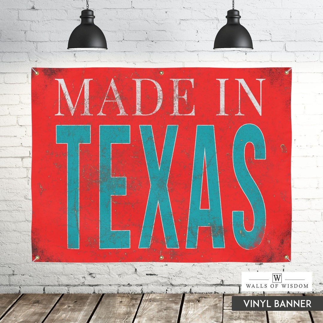 Made in Texas Pop Art Mural Wall Backyard Vinyl Banner, Bright Colored ...
