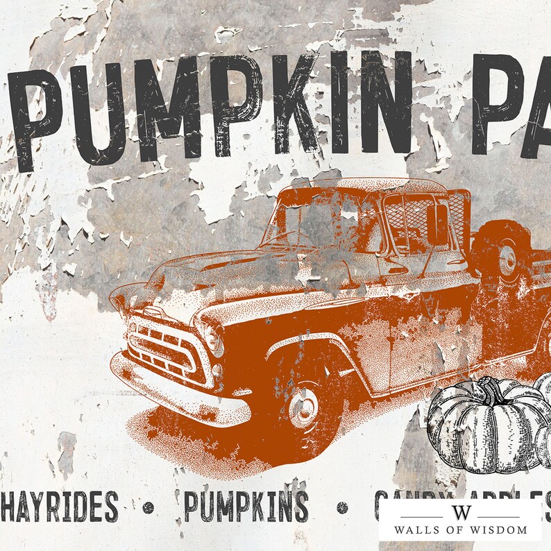 Rustic Pumpkin Patch Vintage Printable Fall Pumpkin Decor - Etsy