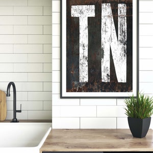 Tennessee Home Sign Poster Print Wall Art; Farmhouse Typography Print ...