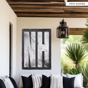 New Hampshire Rustic Patio Sign in Vinyl, Backyard Bar Decor for New ...