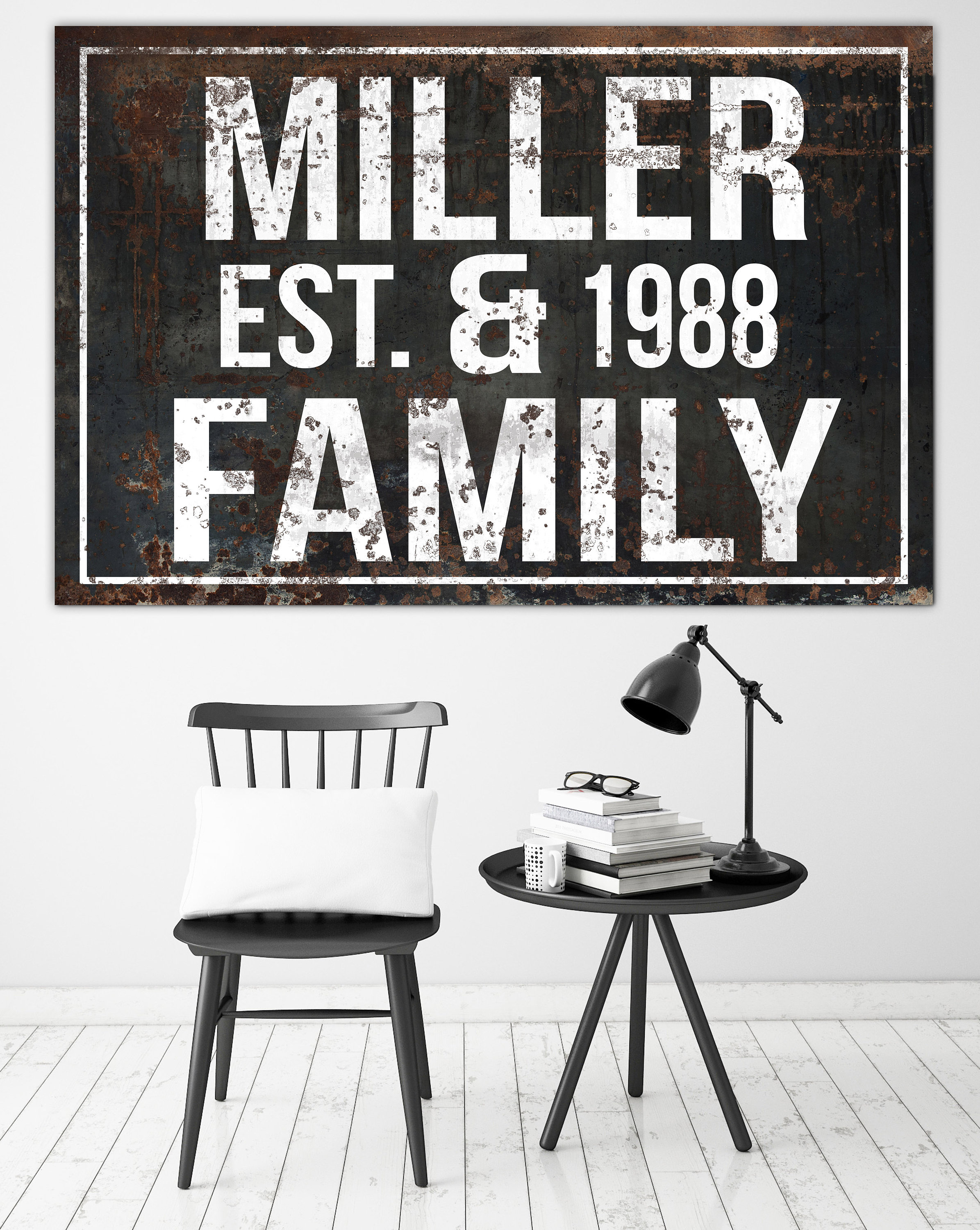 Family Name Sign Gift for Her Rustic Established Signs Last | Etsy