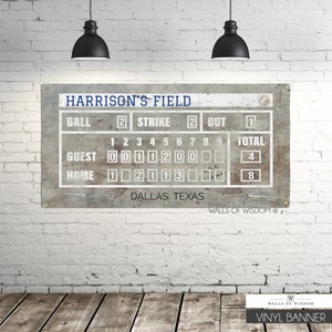 Personalized Distressed Baseball Sign: 1940s Retro Vinyl Banner for ...