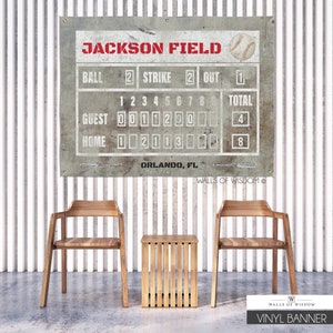 Personalized Distressed Baseball Sign: 1940s Retro Vinyl Banner for ...