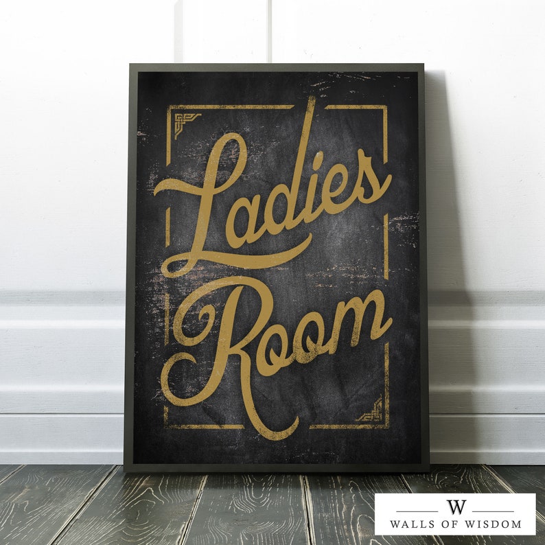 Ladies Room Bathroom Sign Printable Wall Art Powder Room Sign - Etsy