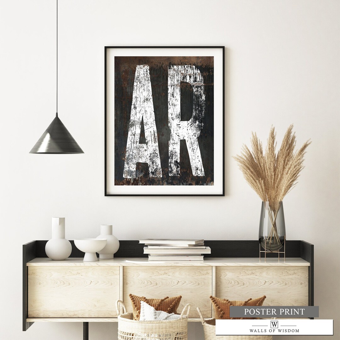 Arkansas Typography Poster Art; Home State Print Word Art, Rustic State ...
