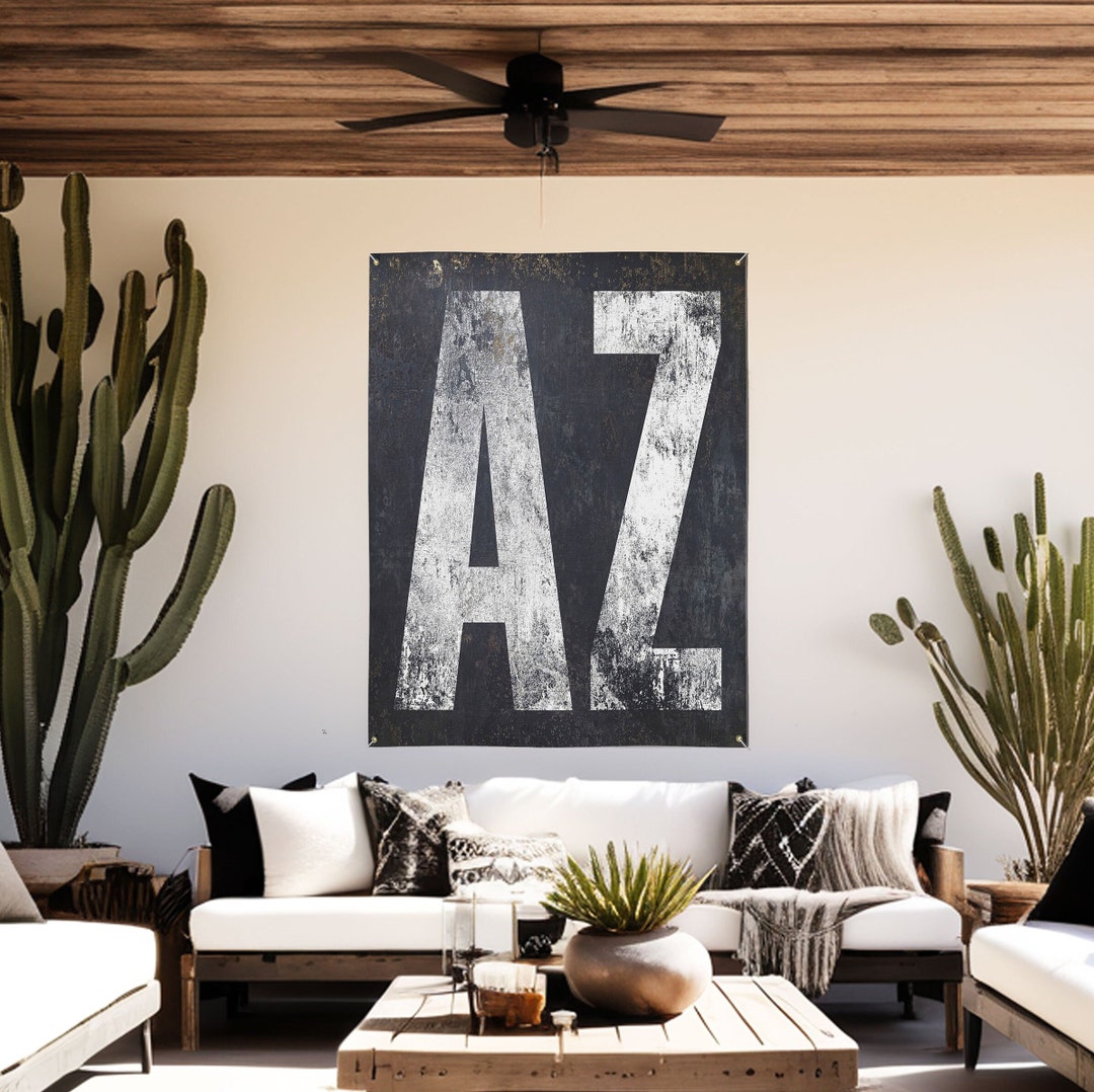 Arizona Western Boho Porch Sign, Outdoor Garden Tapestry Vinyl Sign ...