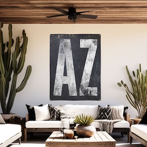 Arizona Western Boho Porch Sign, Outdoor Garden Tapestry Vinyl Sign ...