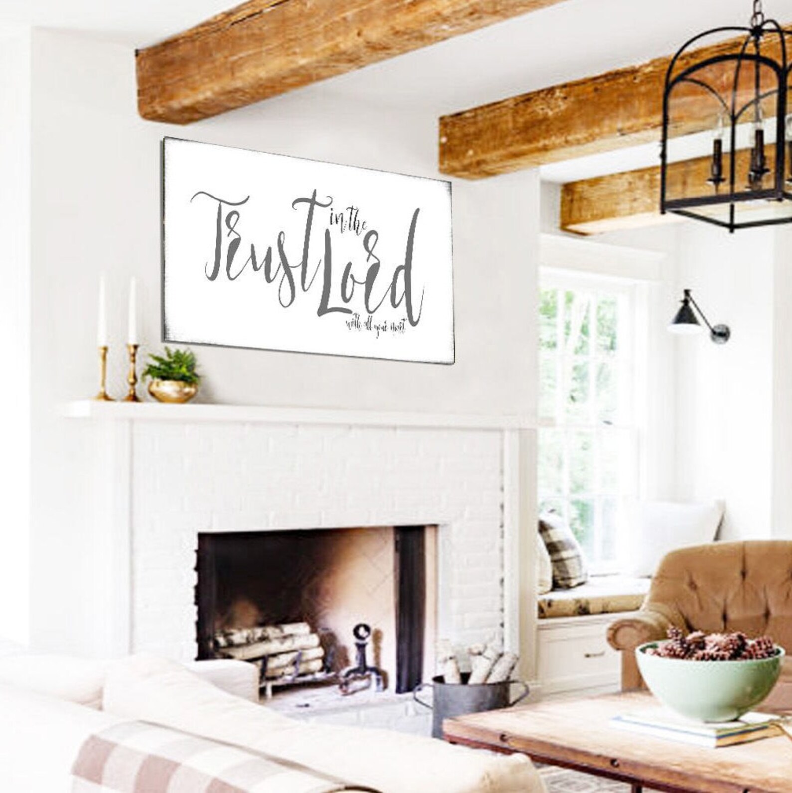 Trust in the Lord Modern Farmhouse Wall Decor Gift for Her Scripture ...