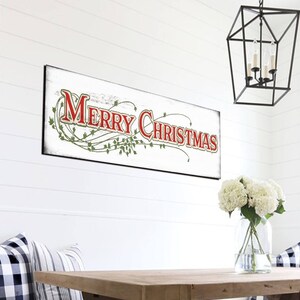 Rustic Merry Christmas Sign Merry Christmas Wall Decor Rustic Farmhouse ...