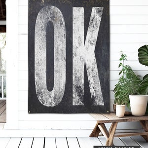 Oklahoma State Print Outdoor Banner in Vinyl, Vintage Western Print ...