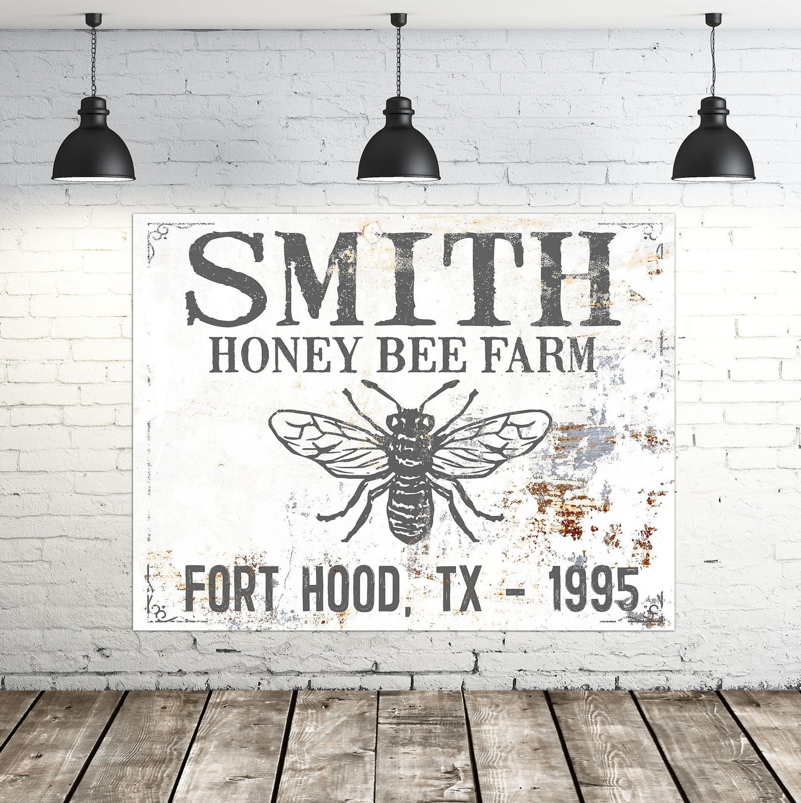 Last Name Est Sign Family Name Sign Gift for Her Rustic Established ...