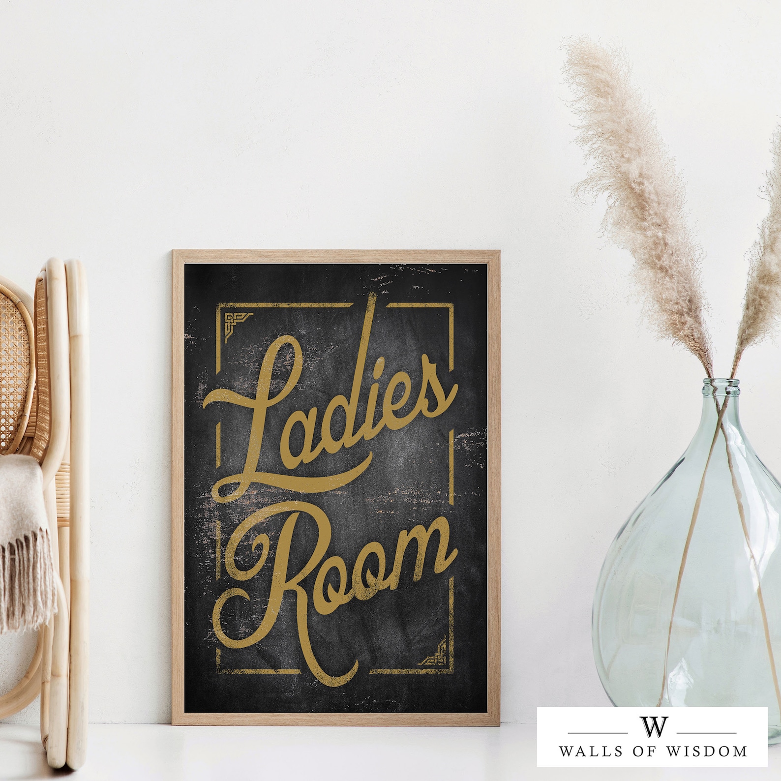 Ladies Room Bathroom Sign Printable Wall Art Powder Room Sign - Etsy