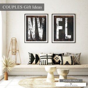 Nevada State Typography Poster Art; Western Letter Wall Decor ...