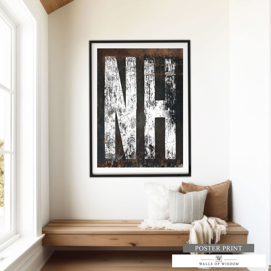 New Hampshire Typography Art Print; Word Wall Sign, State Pride Couples ...