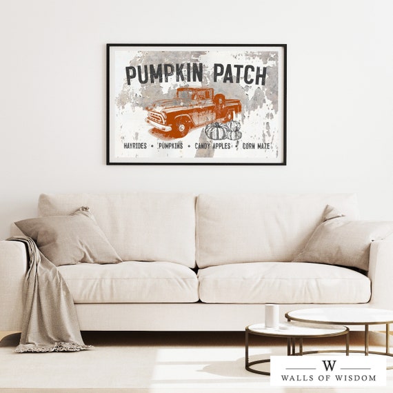 Rustic Pumpkin Patch Vintage Printable Fall Pumpkin Decor - Etsy