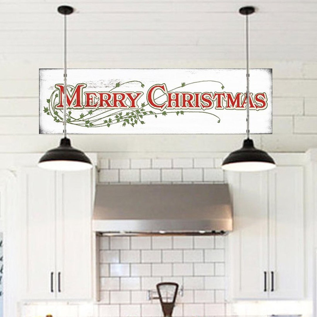 Rustic Merry Christmas Sign Merry Christmas Wall Decor Rustic Farmhouse ...