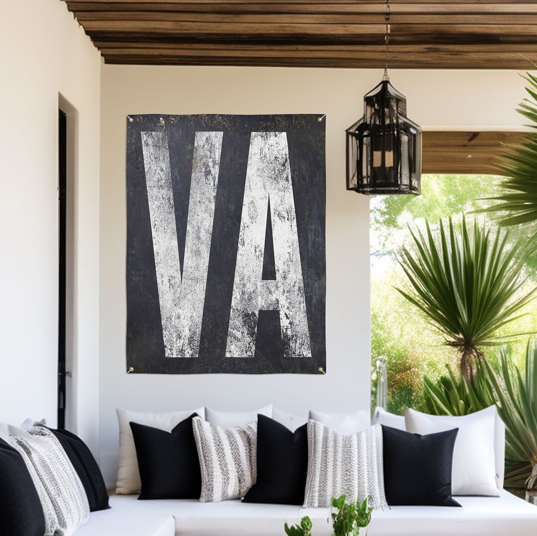 Virginia 'VA' Western Patio Sign in Vinyl: Rustic Boho Farmhouse Charm ...