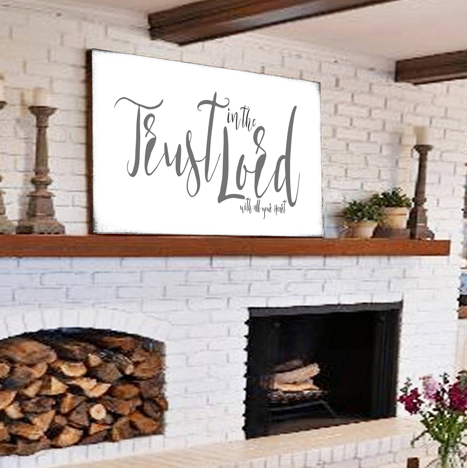Trust in the Lord Modern Farmhouse Wall Decor Gift for Her Scripture ...