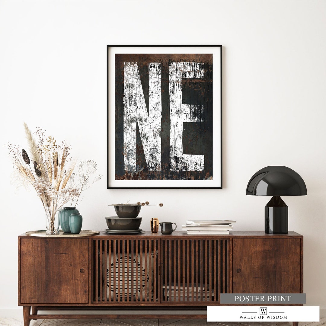 Nebraska Typography Print Art Letter Decor Poster Print, Western Wall ...