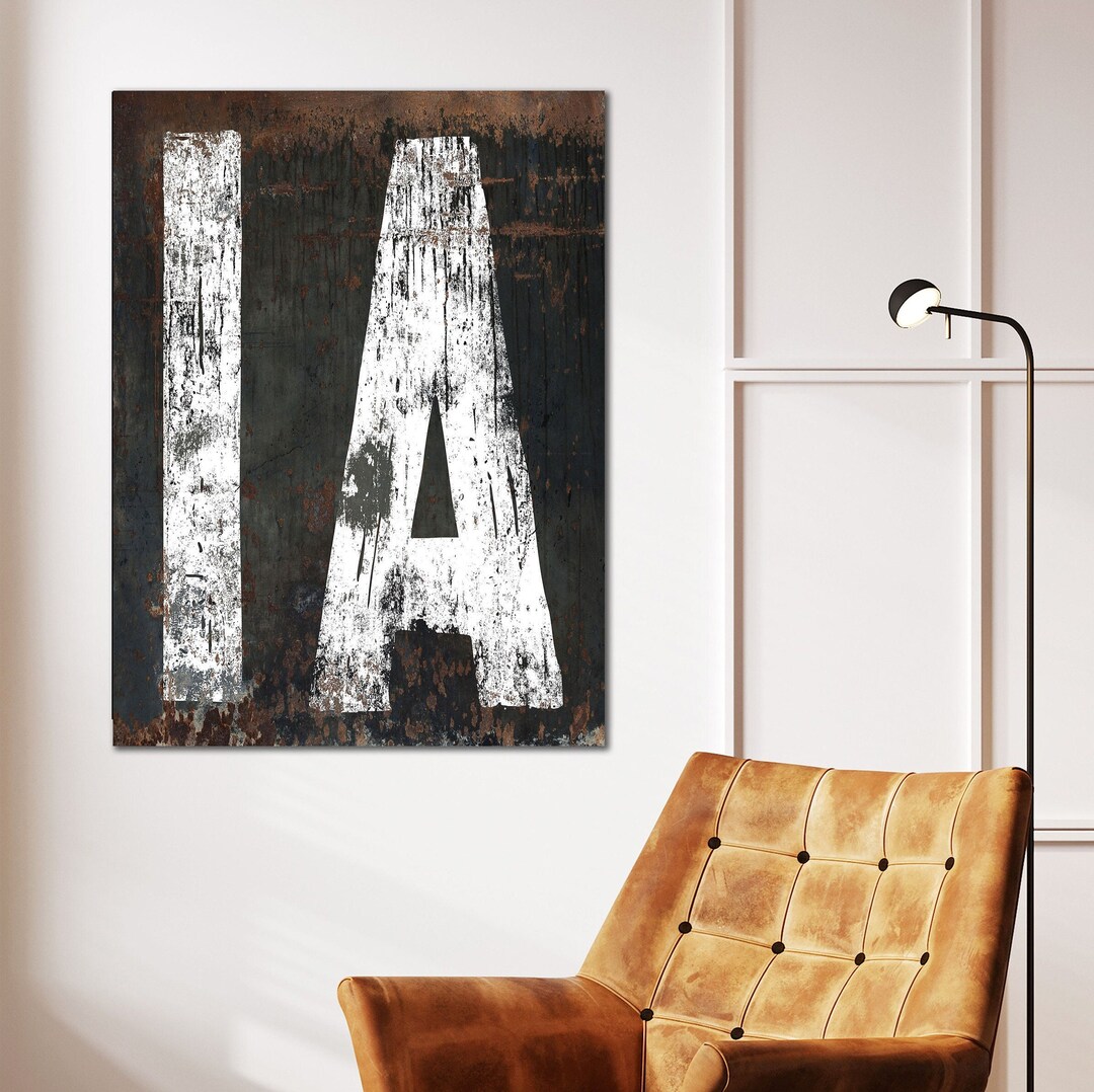 Iowa Home State Family Sign Canvas Print; Western Eclectic Gallery Wall ...