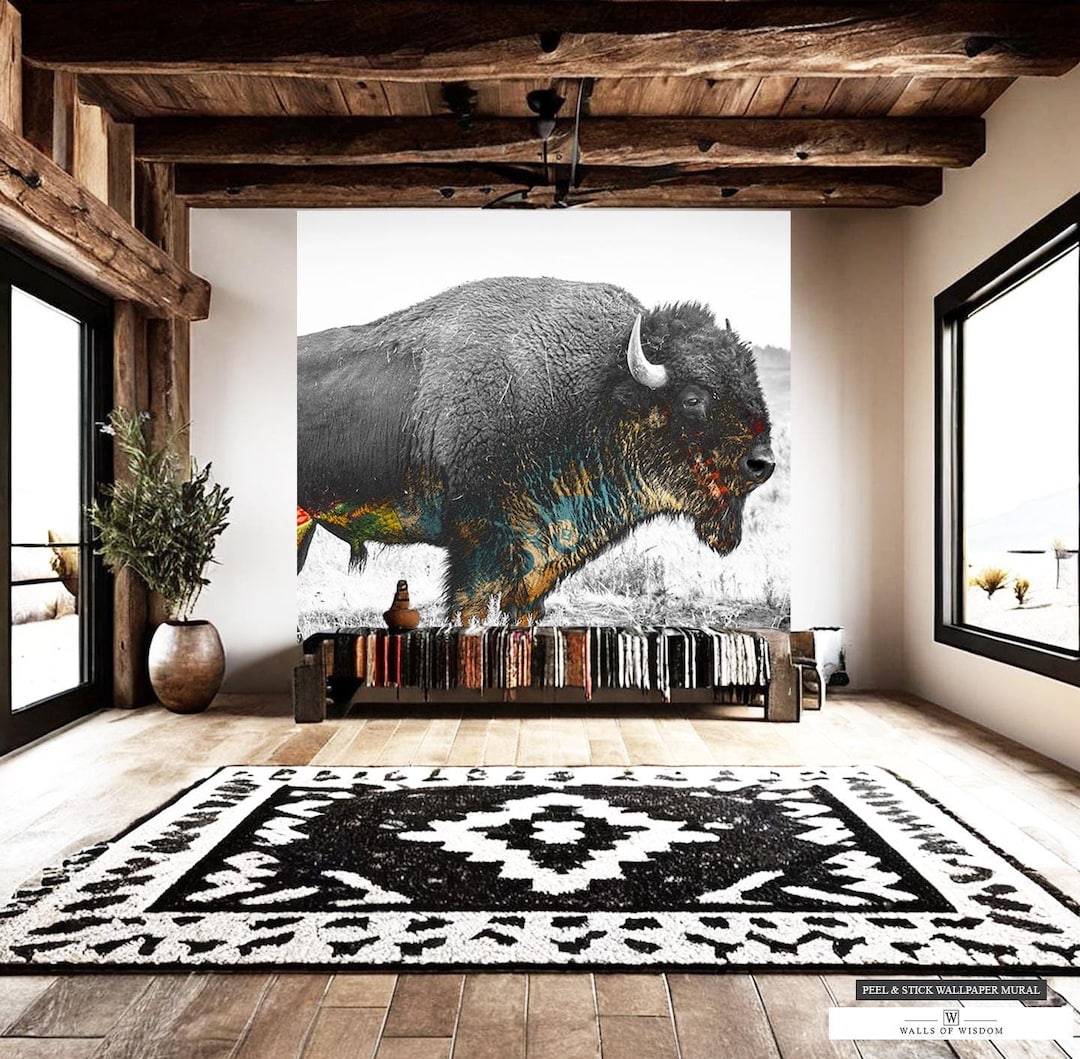 Buffalo Western Decor Wall Mural Wallpaper Peel and Stick Large Wall ...