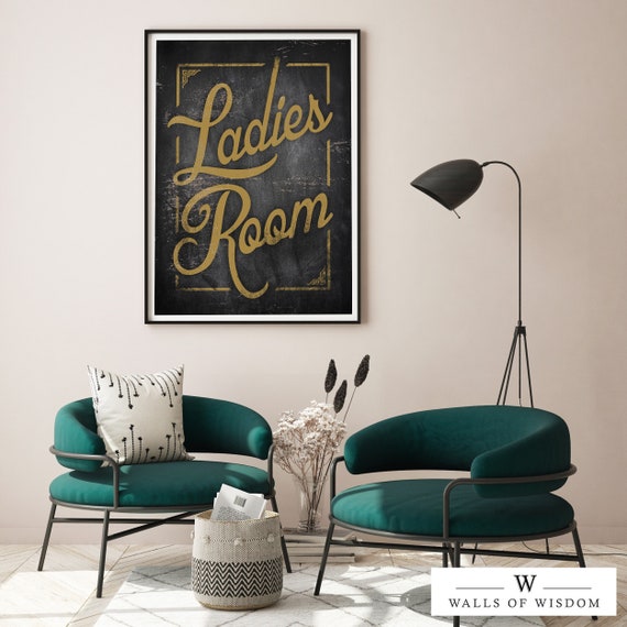 Restroom Sign Ladies Room Digital Print Female Toilet Sign - Etsy