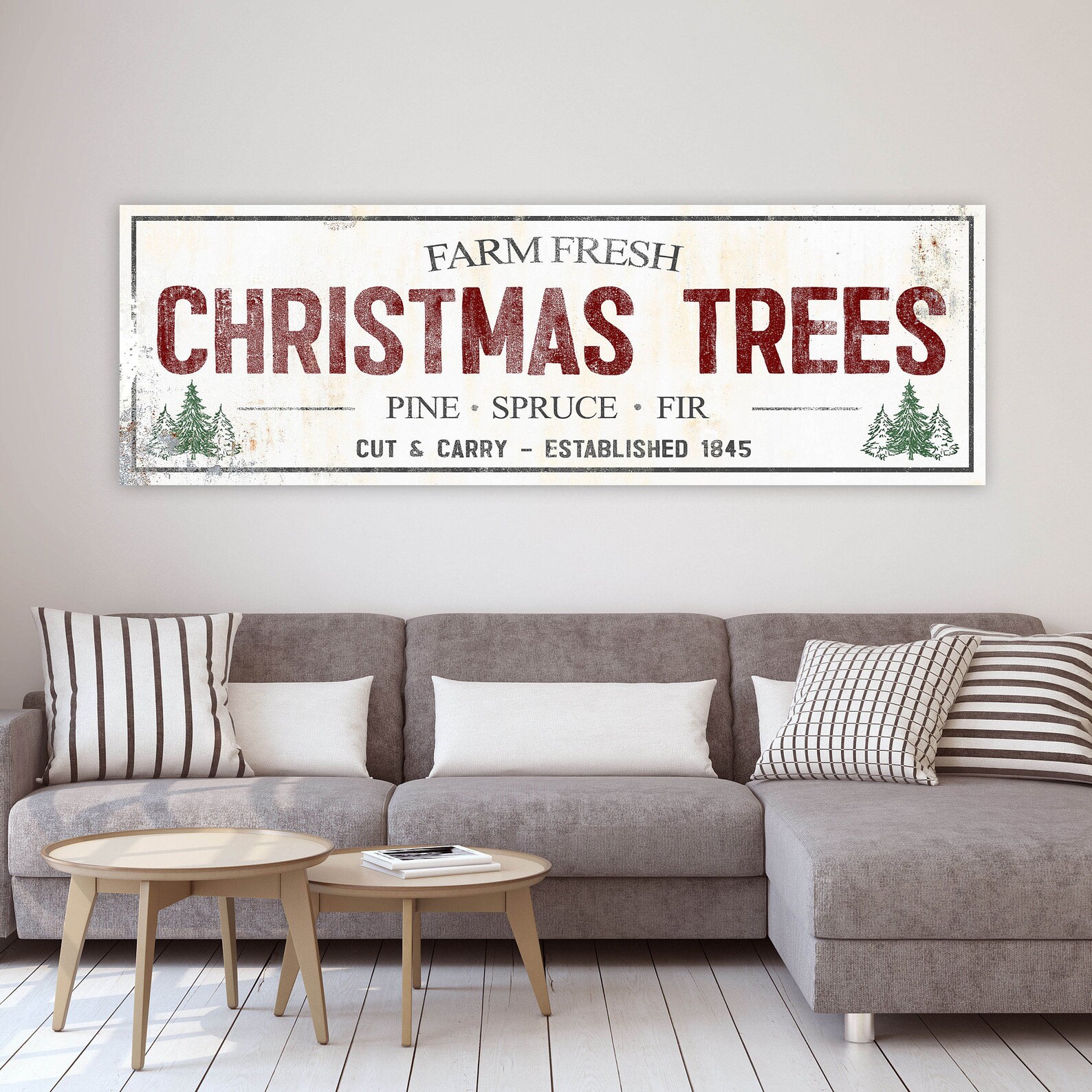 Christmas Tree Farm Sign Christmas Tree Farmhouse Sign Large Gift for ...