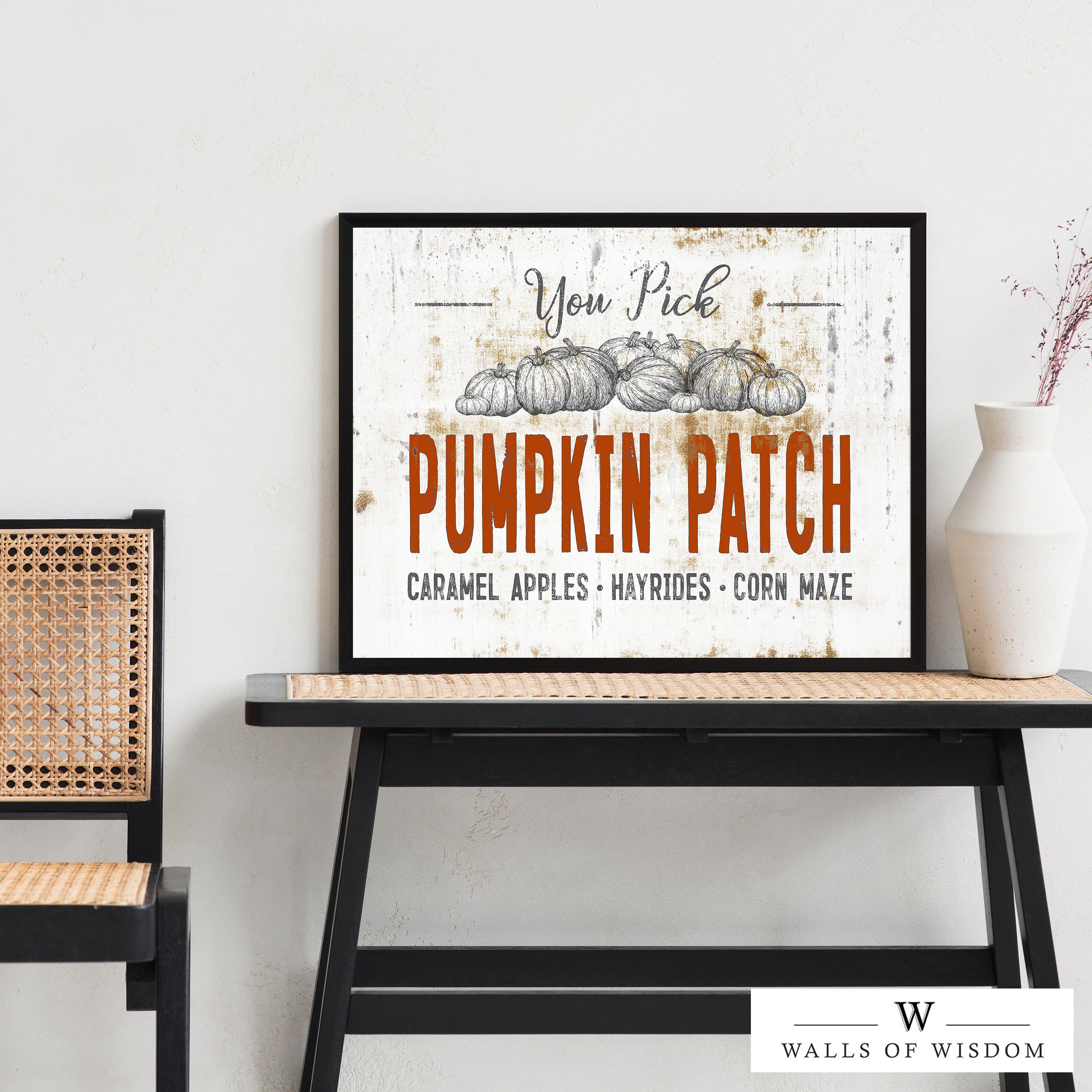 Pumpkin Patch Printable Poster |farm Fresh Fall Kitchen Decor Poster ...