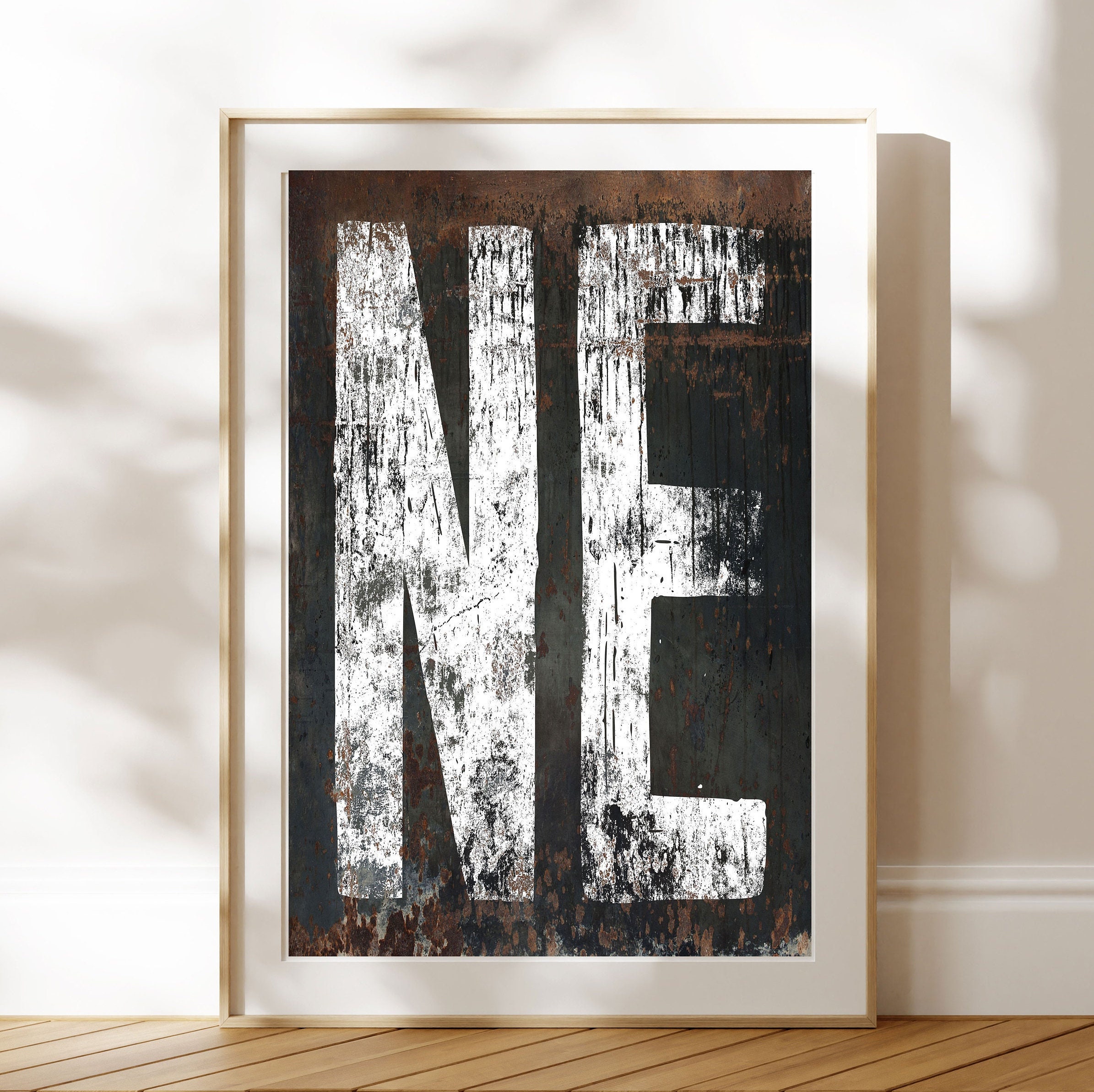 Nebraska Typography Print Art; Letter Decor Poster Print, Western Wall ...