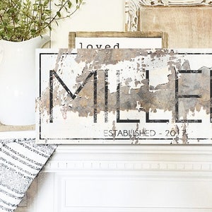 Rustic Established Signs Family Name Gift for Her Modern Farmhouse Est ...