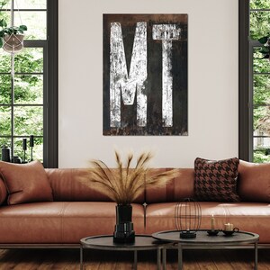 Rustic Montana Home Sign Canvas Print; Farmhouse Decor State Sign ...