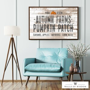 Autumn Farms Printable Pumpkin Patch Farmhouse Sign Fall Decor Vintage ...