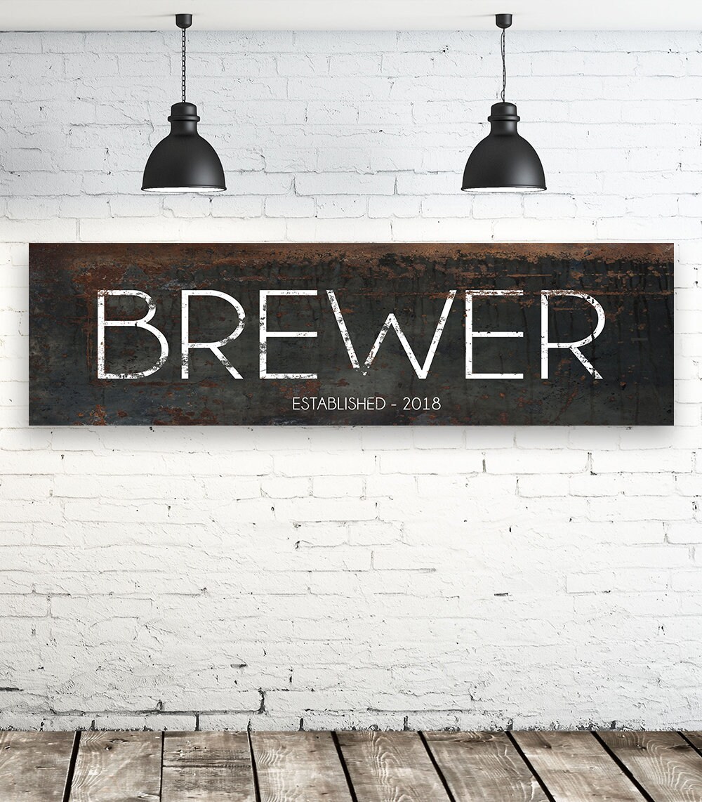 Family Name Sign Gift for Her Last Name Est Signs Modern | Etsy