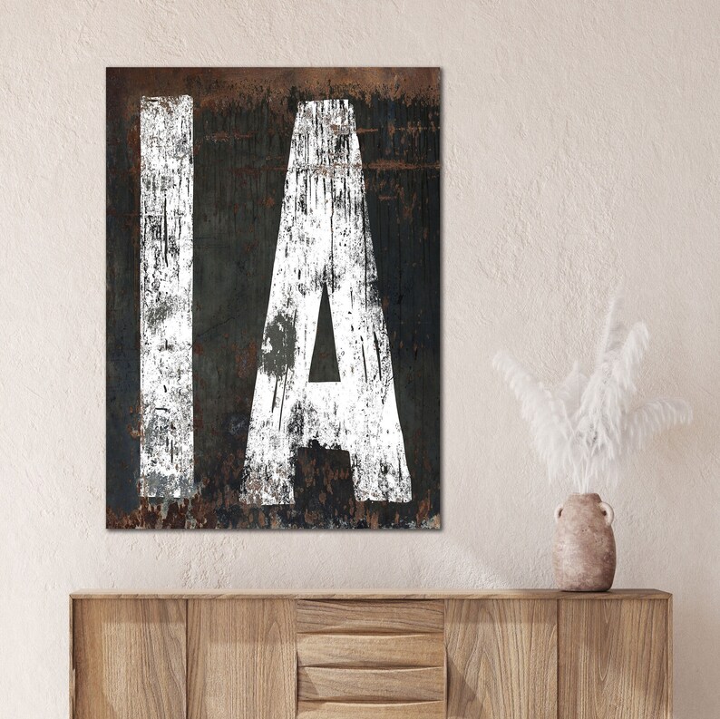 Iowa Home State Family Sign Canvas Print; Western Eclectic Gallery Wall ...