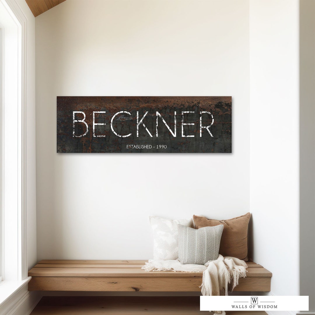 Family Name Sign Gift for Her Last Name Est Signs Modern Farmhouse Est ...